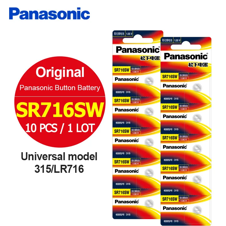 Original Panasonic 10pcs/lot Sr716sw Silver Oxide Button Cell Batteries ...