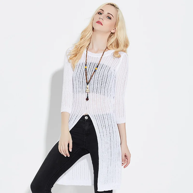 2017 blusas Mulheres moda Primavera cor sólida pullovers casual malha ...