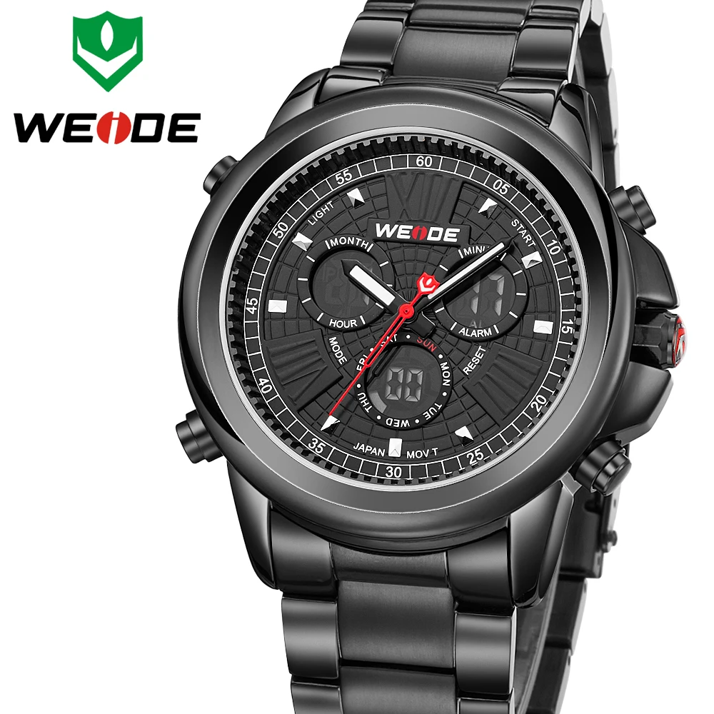 New-WEIDE-Men-Sports-Watches-Full-Stainless-Steel-Luxury-Watch-Analog ...