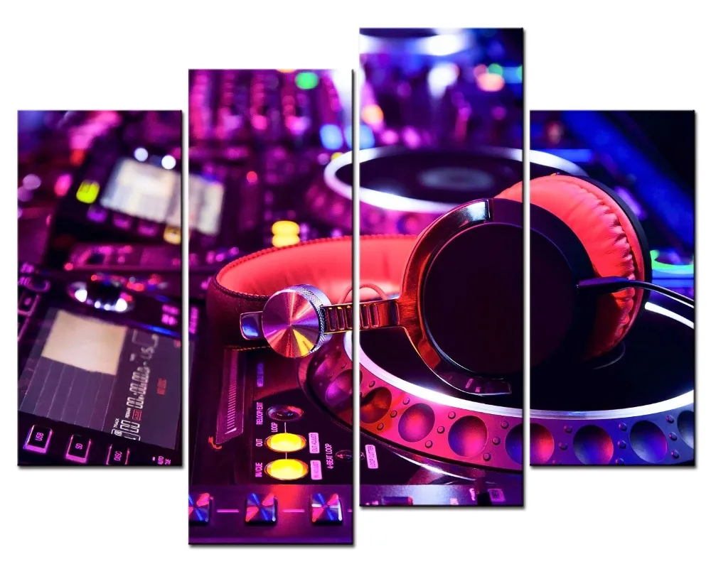 4-Panels-music-DJ-canvas-print-art-poster-print-on-canvas-for-wall ...