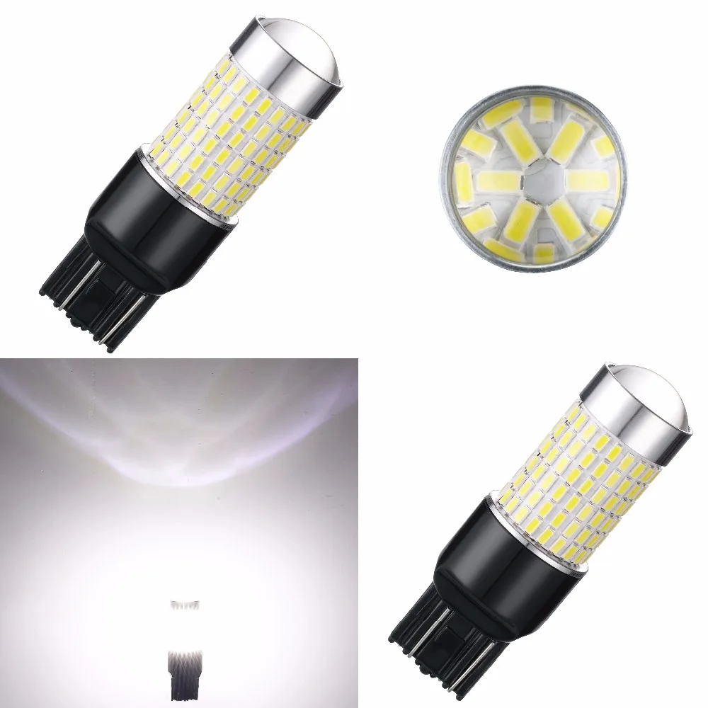 AGLINT 2PCS White T20 7443 LED Bulbs Car Brake Reverse Lights Signal ...