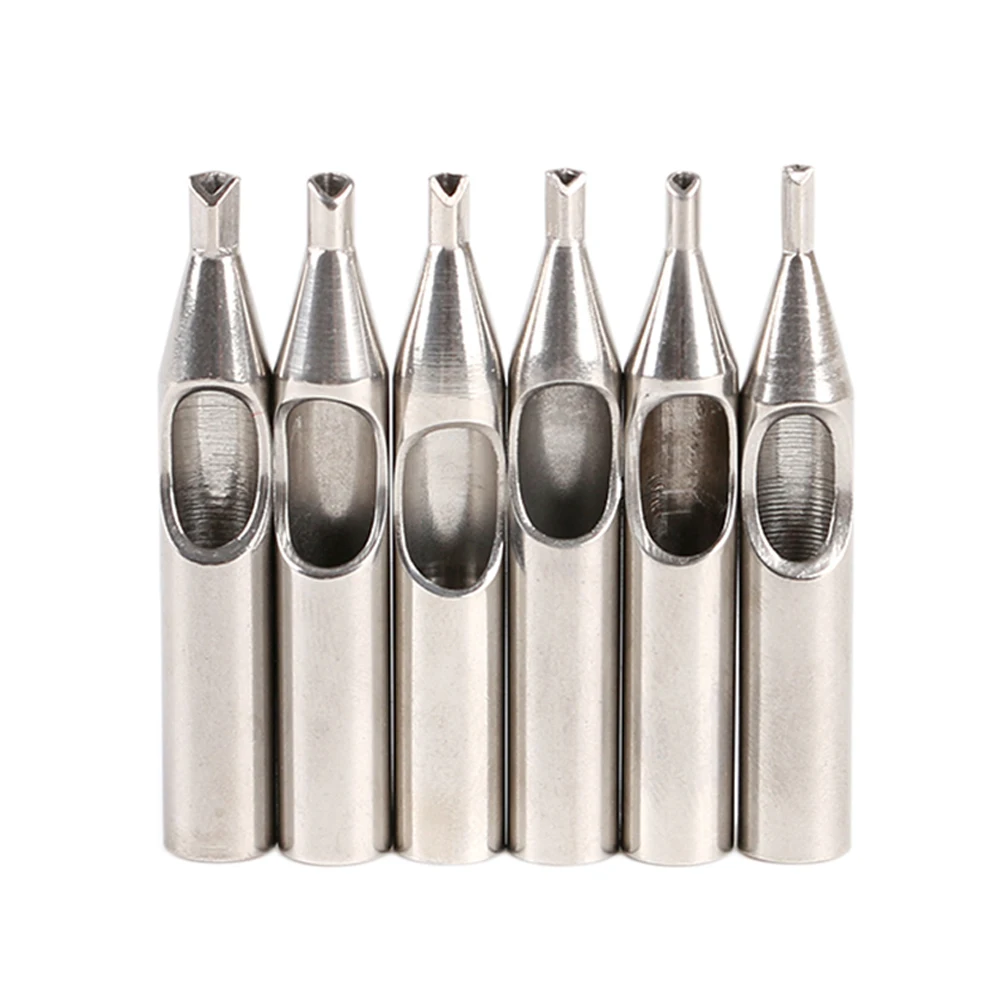 10pcs Stainless Steel Tattoo Nozzle Tips Set Round Diamond Magnum DT RT ...
