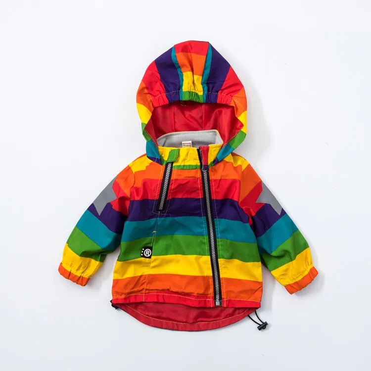 2017 Rainbow Children Jackets Spring Autumn Windbreaker Kids Coats Baby ...
