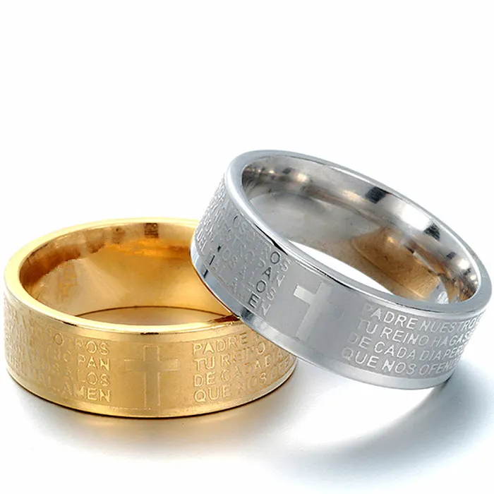 Classico-uomo-donna-croce-latina-lettera-sbible-anello-fede-nuziale ...