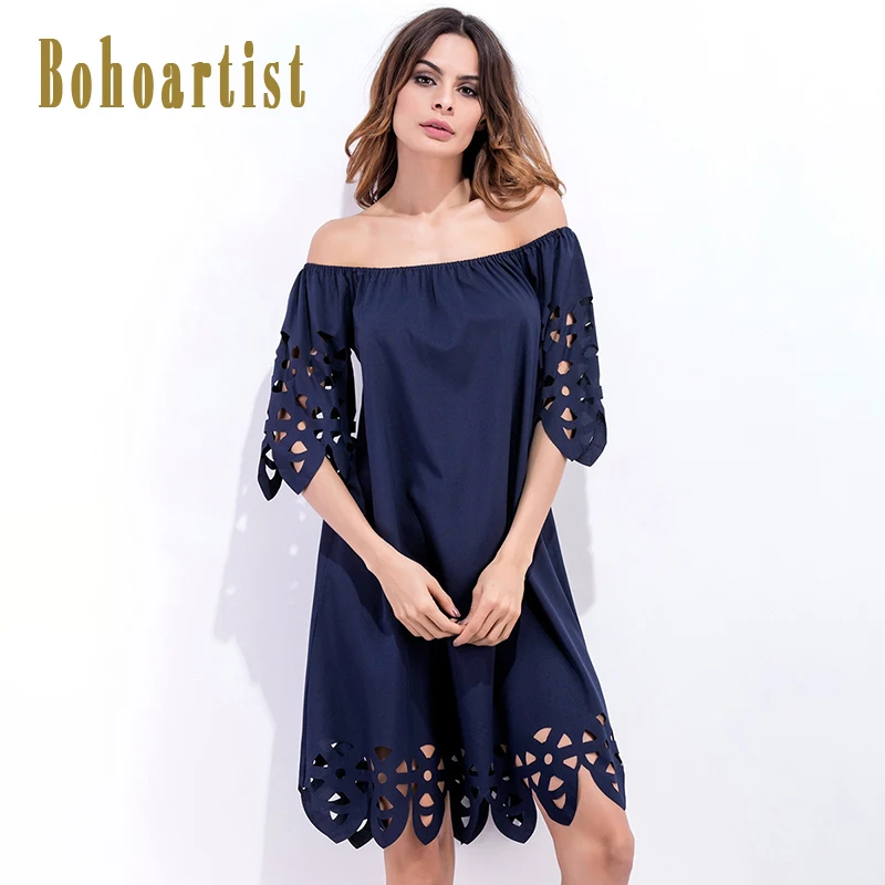 Bohoartist Women Day Dress Bohemian Style White Summer Sexy Casual