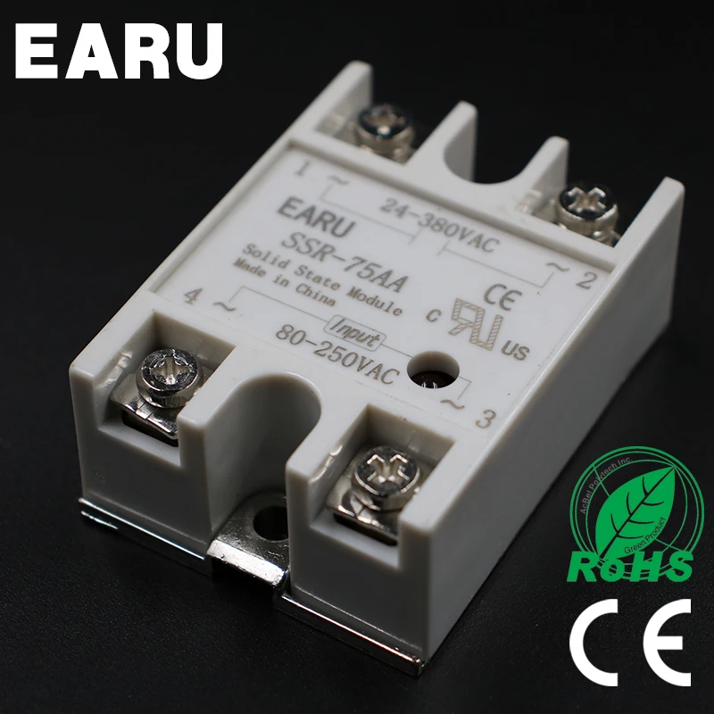 Solid State Relay Module SSR 75AA SSR 75 AA SSR 75A 80 250VAC Input to ...