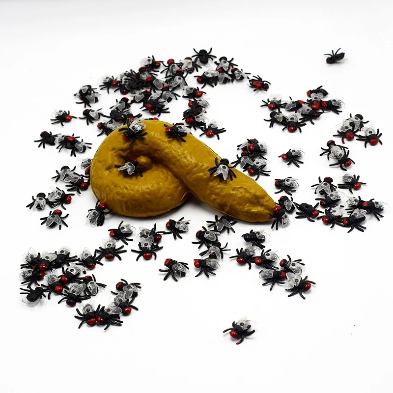 Novelty Lifelike Plastic Fly Realistic Fake Rubber Poop Shit funny ...