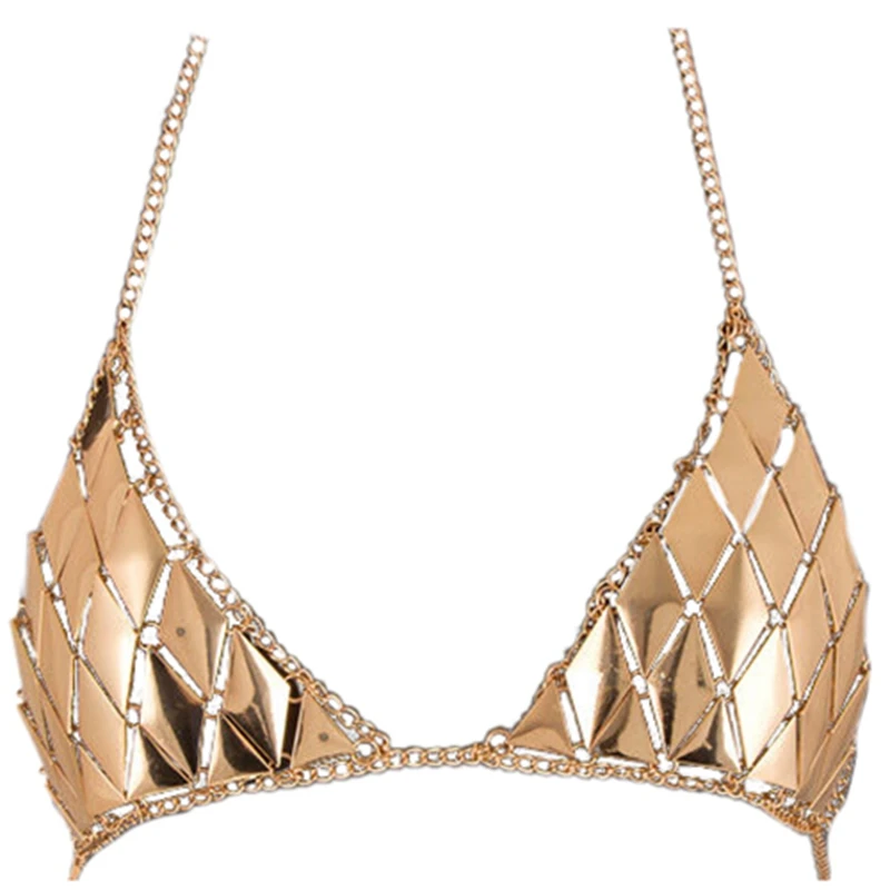 Women Belly Alloy Bra Chain Body Chest Bikini Jewelry Harness Beach
