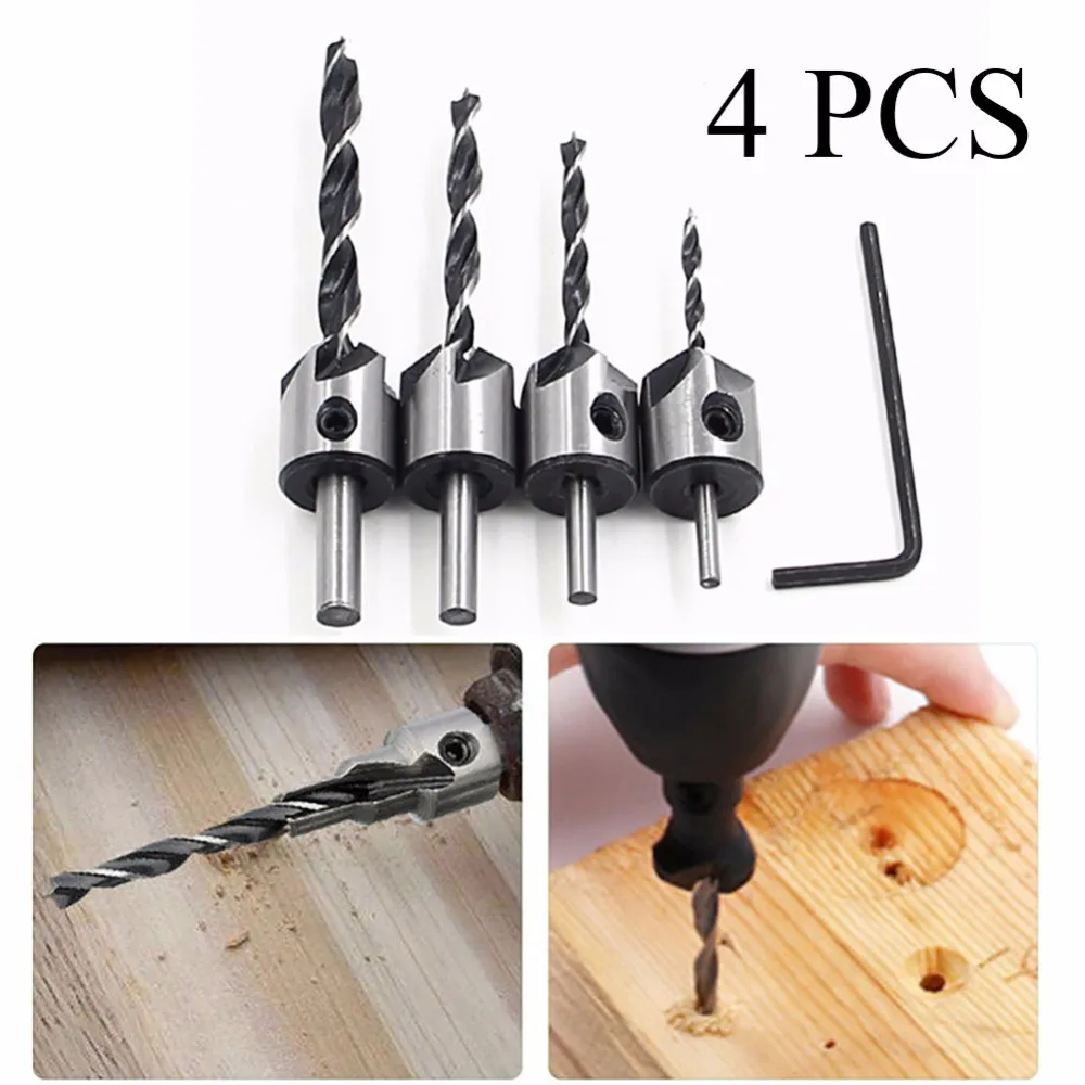 Aliexpress.com : Buy 4pcs/set HSS 5 Flute Countersink Drill Bit Set ... Aliexpress.com : Buy 4pcs/set HSS 5 Flute Countersink Drill Bit Set ...