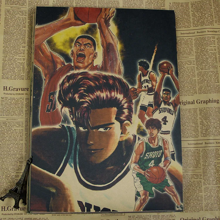 SLAM DUNK kraft poster wall sticker Hanamichi Sakuragi Rukawa Kaede ...