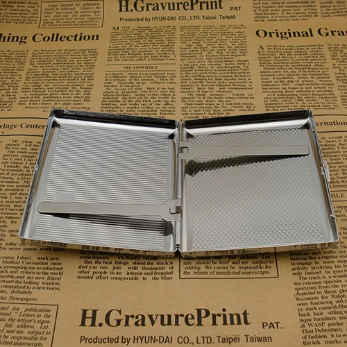 Holds 20 Cigarettes,High quality Silver Metal Stainless Steel Cigarette ...