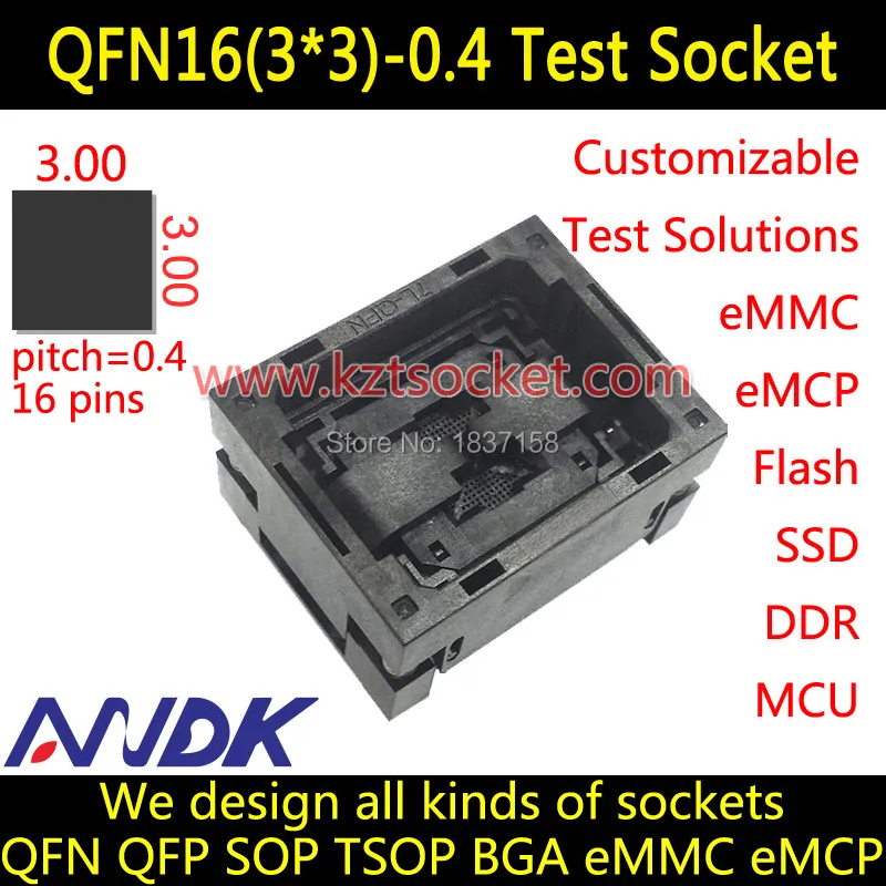 QFN16-3x3-0-4-Socket-QFN16-Socket-MLF16-Socket-MLP16-Socket-Open-top ...