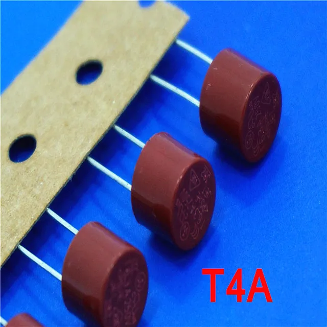 (10 pcs/lot) T4A 250V TR5 Slow Blow Subminiature Fuse, UL VDE RoHS ...