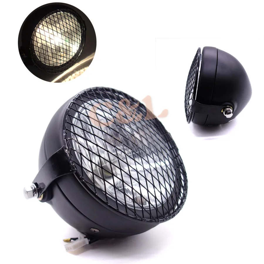 1 Set Black Metal Grill Diamond Retro Vintage Motorcycle Side Mount ...