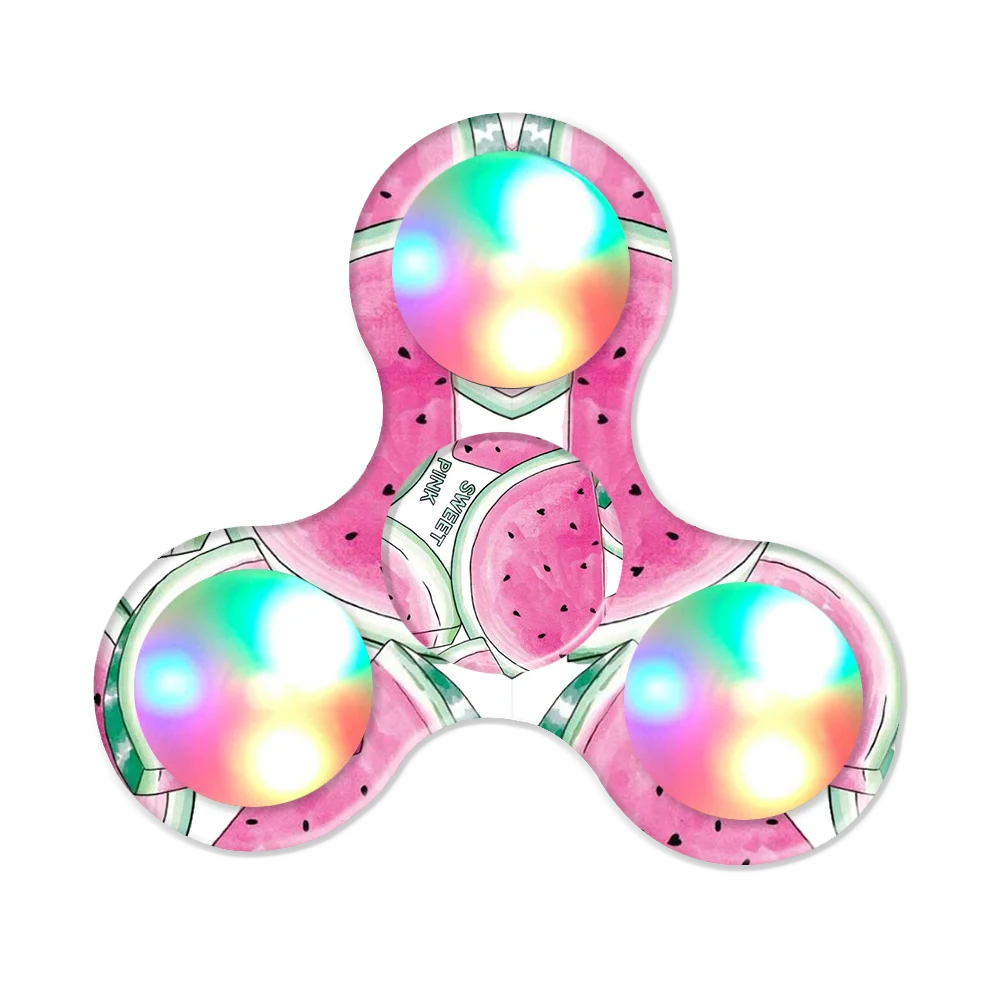 מוצר - flamingo pineapple LED Tri-Spinner Fidget Toy EDC Hand Spinner ...