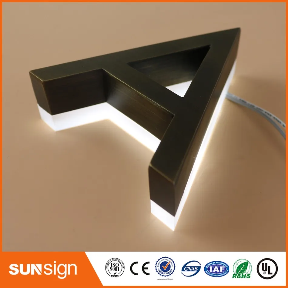 Custom Buliding Backlit Stainless Steel LED Illuminated Letters And ...