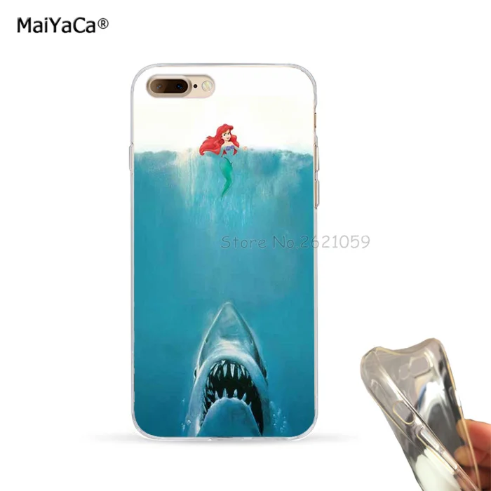 Sharks and little mermaid full TPU phone case for iphone 5s se 6s 6plus ...