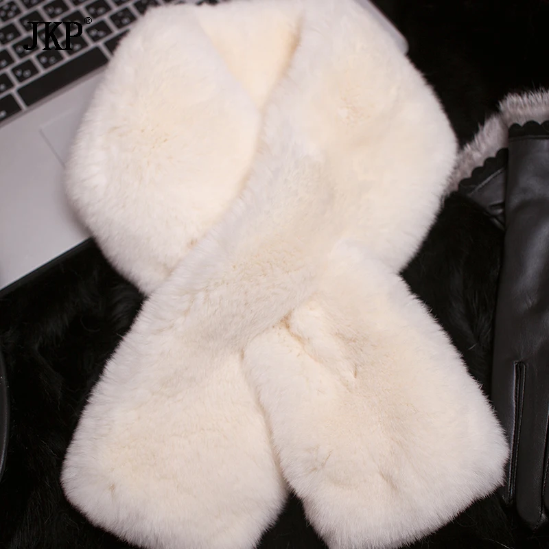 Winter Womens Real Rex Rabbit Fur Scarves Girls Natural rabbit Fur ...
