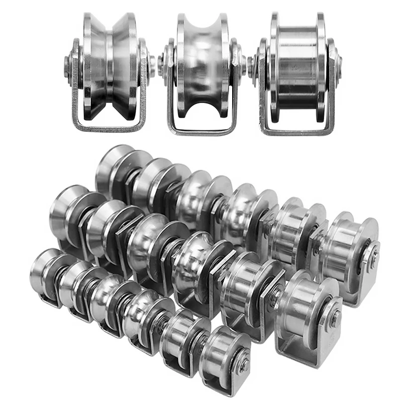 1pcs 304/201 H/u/v-type Stainless Steel Pulleys Rail Wheel Bearing Rail ...