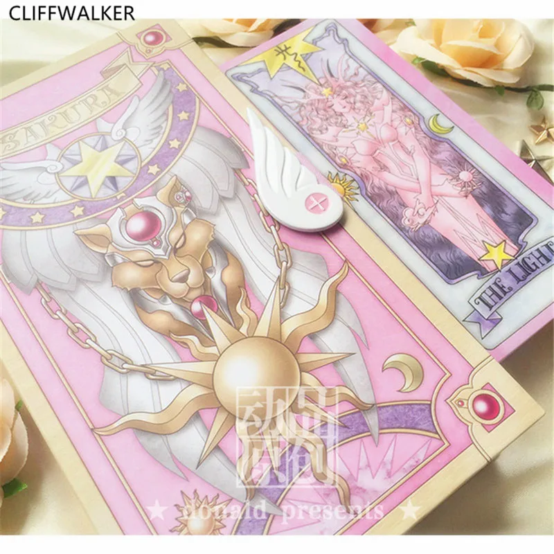 Cardcaptor Sakura Pink Red Pink Color 52 Piece Clow Cards+Book SET+The ...