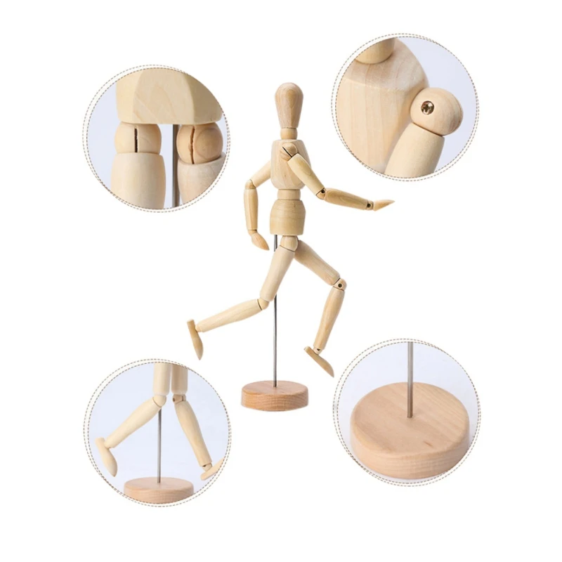 Paint Sketch Wooden Man Model Artist Movable Limbs Doll Male Wooden Toy ...