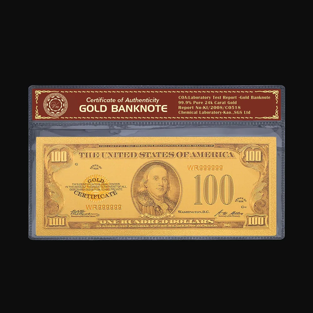 1928 Year Colored banknote bill America 100 Dollar Artwork Colorful ...