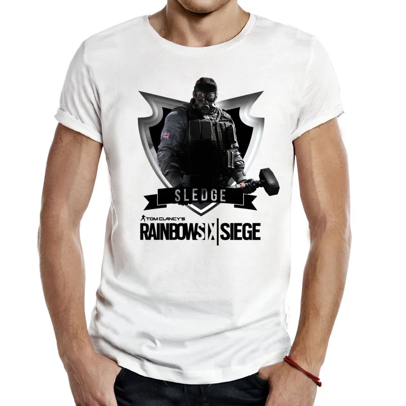 Sledge Badge Rainbow 6 : Siege video game Gaming T Shirts Men Tees ...