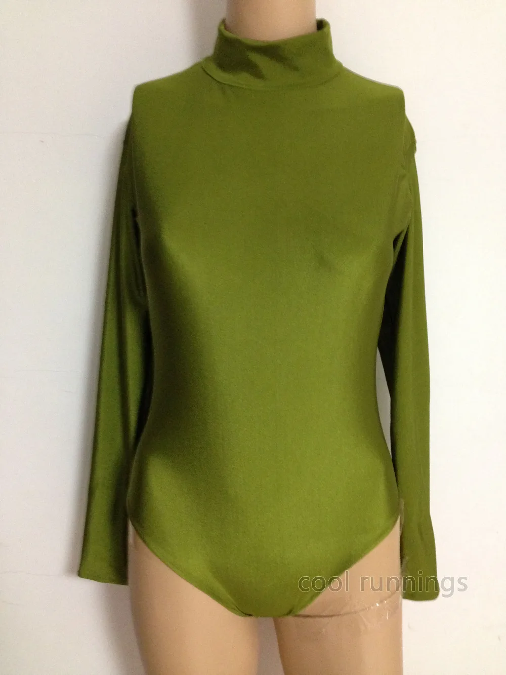 Adult Army Green Lycra Spandex Turtleneck Long Sleeve Zentai Costume