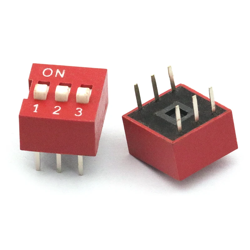 DIP switch / DIP / 2.54MM Pitch / 3 / 3P (red gold plated) (5pcs/lot ...