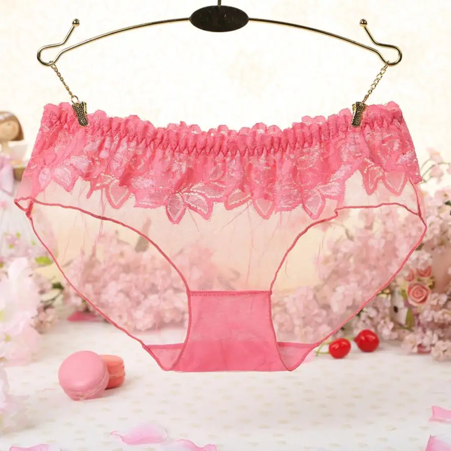 Muqgew Womens Sexy Lace Panties Seamless Breathable Panty Hollow Briefs Underwear Youthful