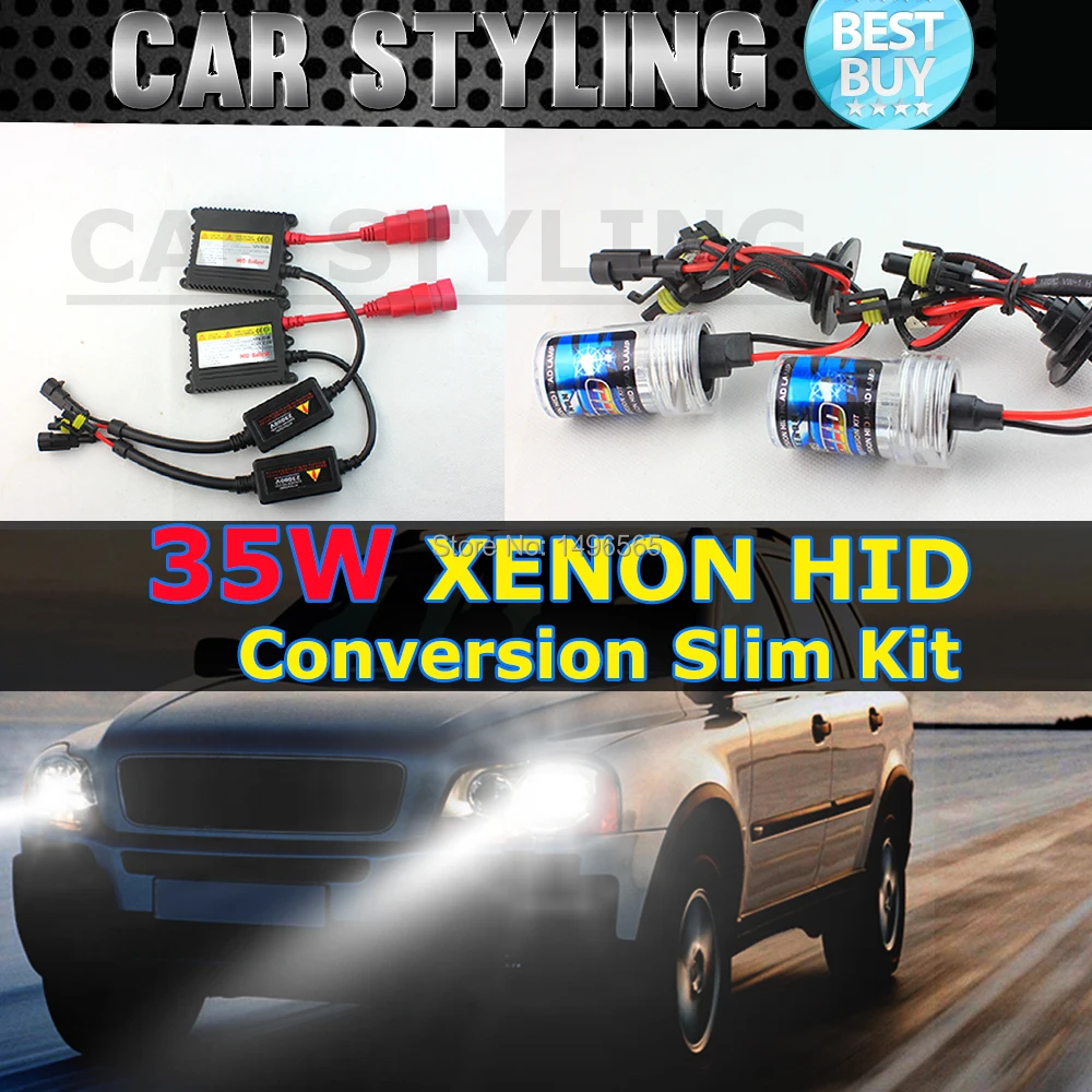 Auto Car 9006 HB4 HID Conversion Kit 12V 35W HID Slim Ballast / Car ...