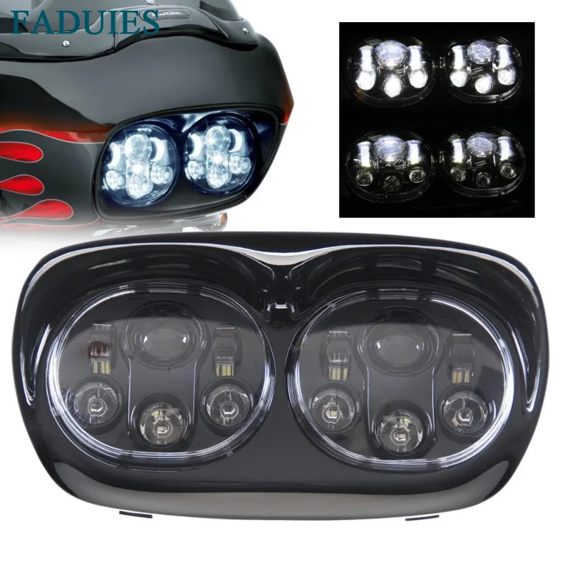 FADUIES 5.75 inch dual LED headlamps Harley Motorcycle 5 3/4" 90W Led ...