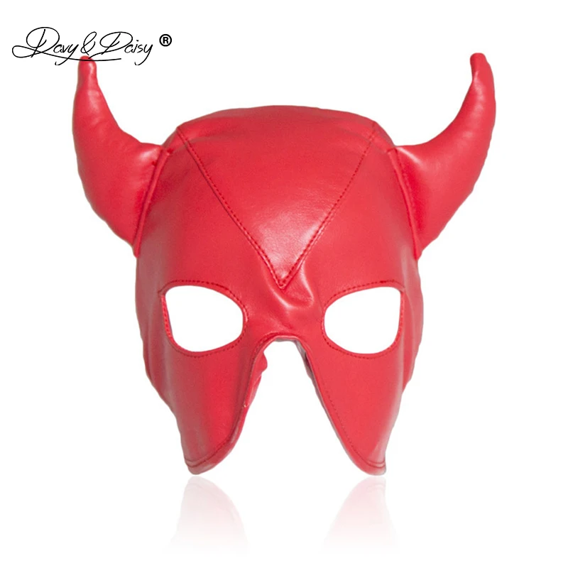 DAVYDAISY-Sexy-Exotic-Devil-Mask-Ox-Horn-Hoods-for-Women-PU-Leather ...