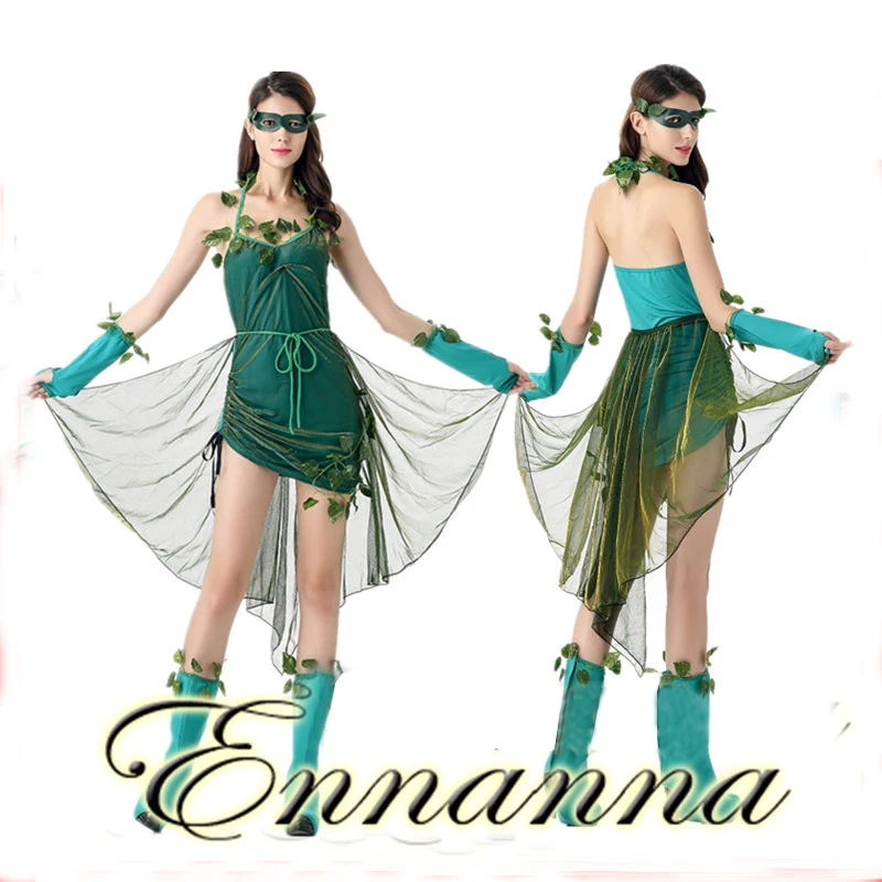 Halloween Green Elf Forest Tree Demon Fairy Cos Elf Angel Cosplay ...