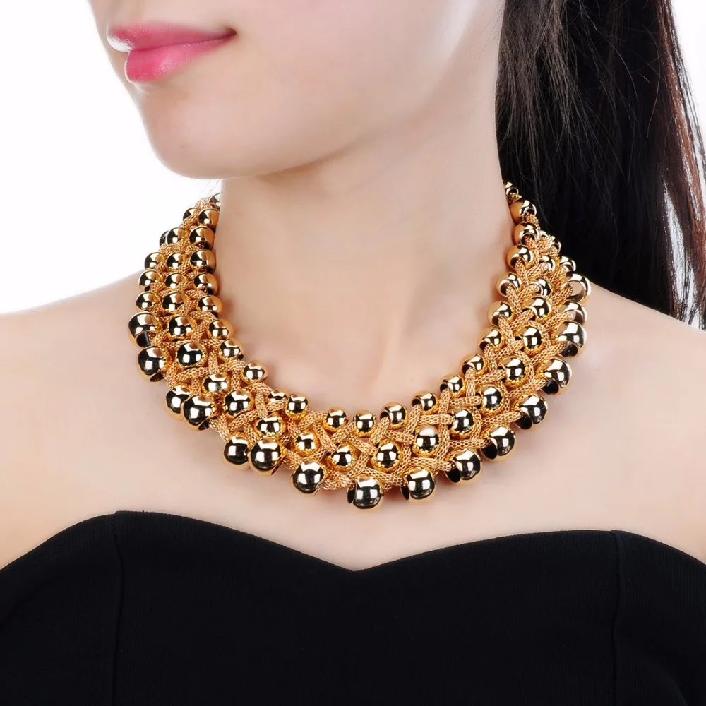 Jerollin Fashion Jewelry Metal Chain With Ccb Pearl Collar Colorful