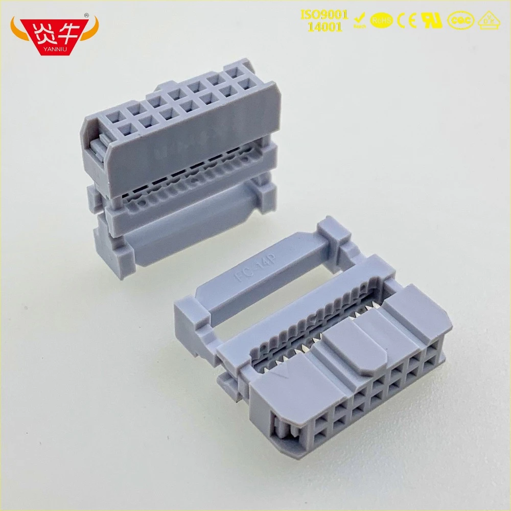 Fc-14p Female 2.54mm Pitch 14pin Idc Socket Connectors Isp Jtag Header ...