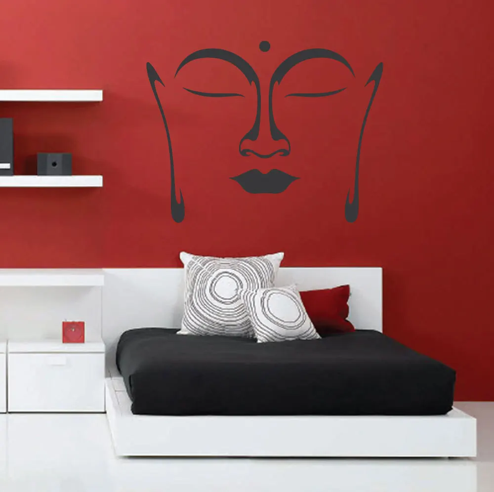 Buddha Face Wall Stickers For Living Room Window Zen Buddhism Wall ...