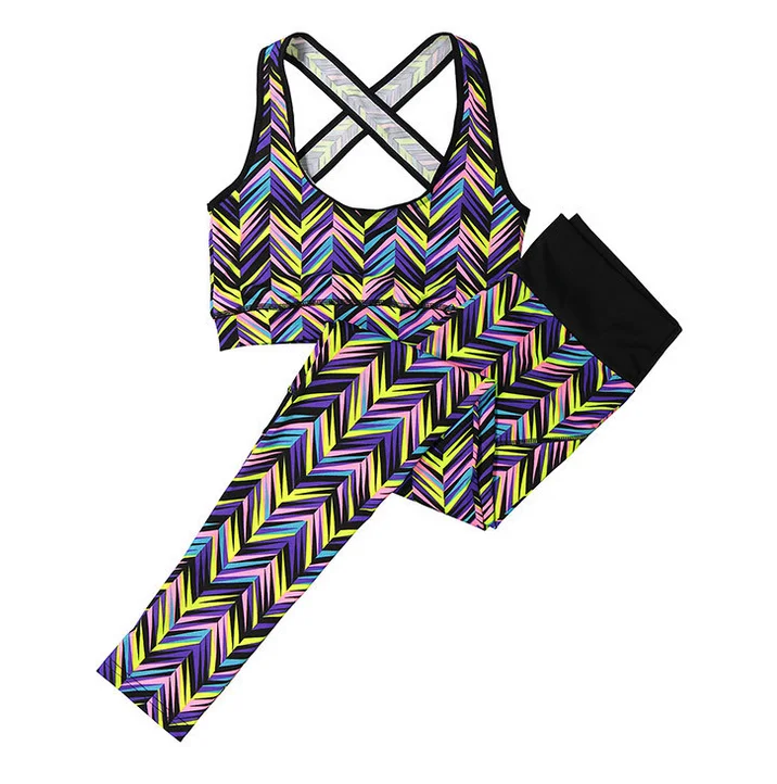 Women's Tracksuit Yoga Bra Pant 2 Piece Yoga Set Fitness Tights ...