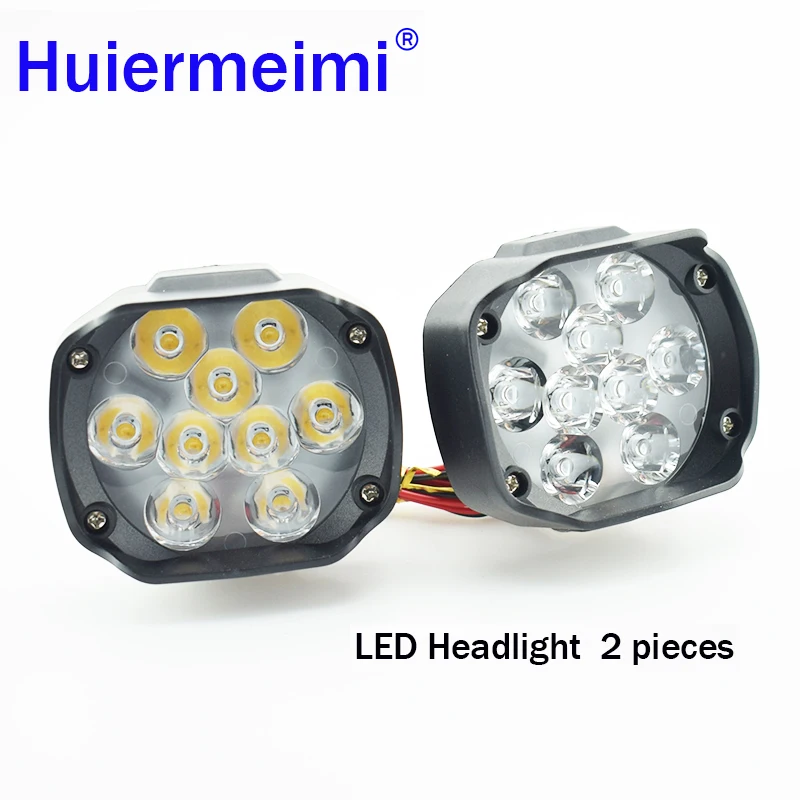 Motorcycle Headlight Moto Spotlight Assembly 12V LED 6500K Motorbike ...