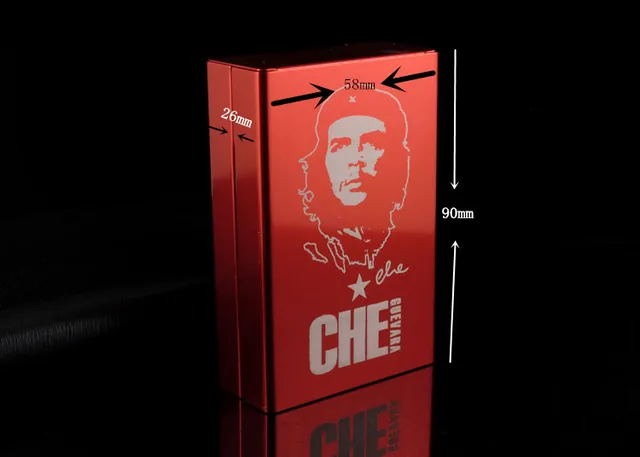 Personalized ultra thin automatic cigarette case Red Che Guevara Laifu ...