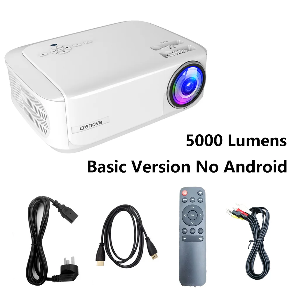 CRENOVA Newest Full HD 1080P Android Projector 6000 Lumens Android 7.1. ...