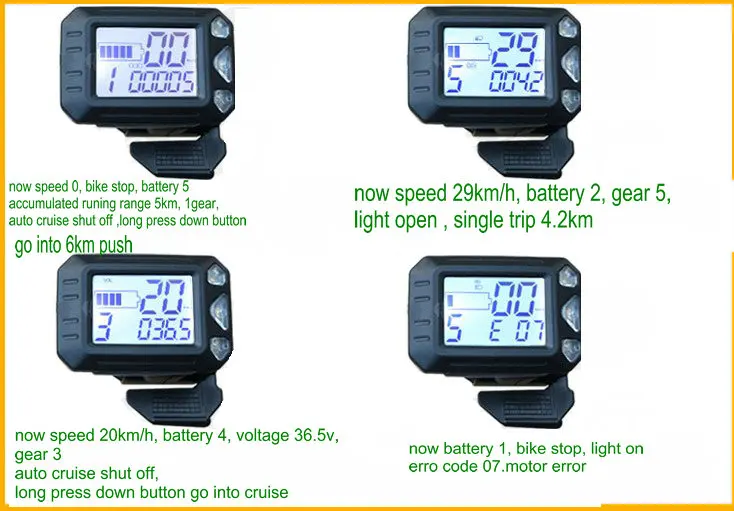 speedometer battery indicator LCD display with thumb throttle shifter ...