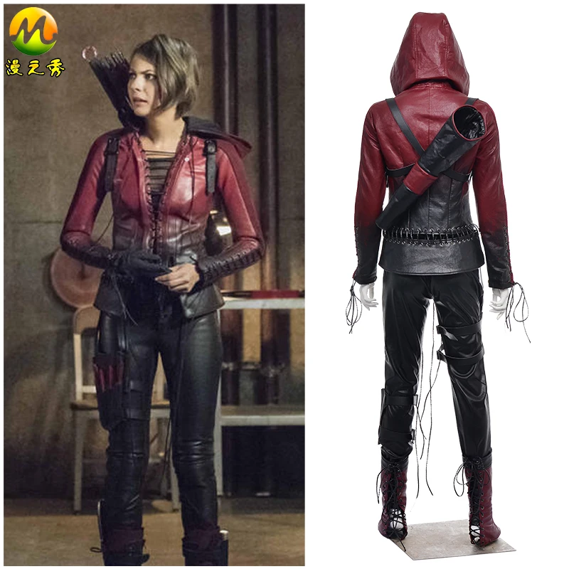 New Arrival red arrow Thea Queen Cosplay Costume in green arrow season ...