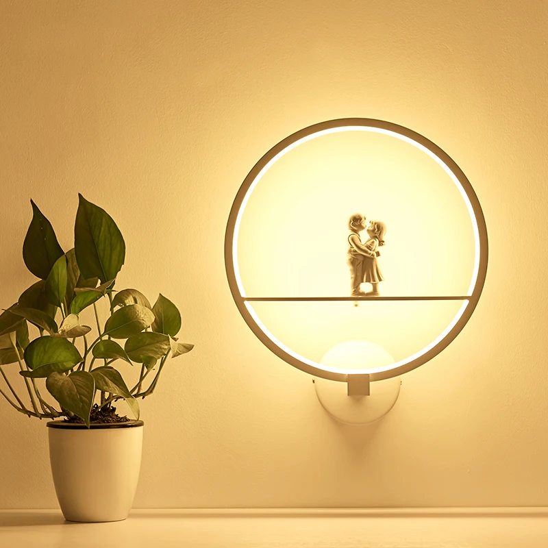 18W LED wall lamps modern bedroom Simple couple hug style Living Room ...