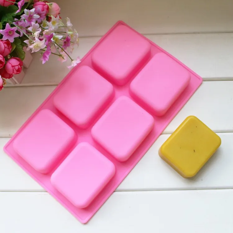 7*5.5*2.5cm Free shipping 6 Cavity Soft rounded edge rectangle Soap ...