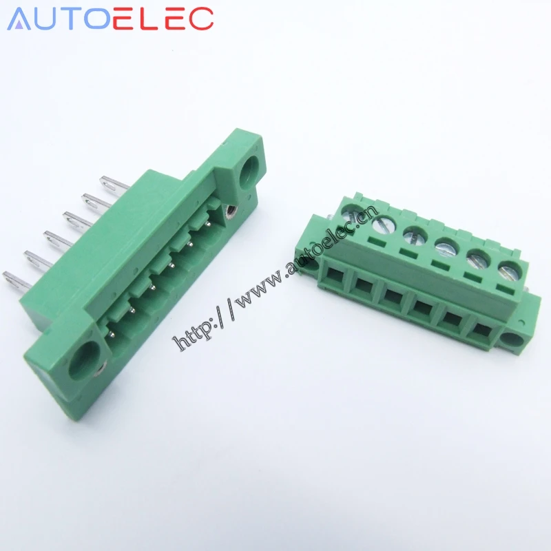 6poles Plug in Terminal Blocks PCB Connector Panel 5.08mm pitch male ...