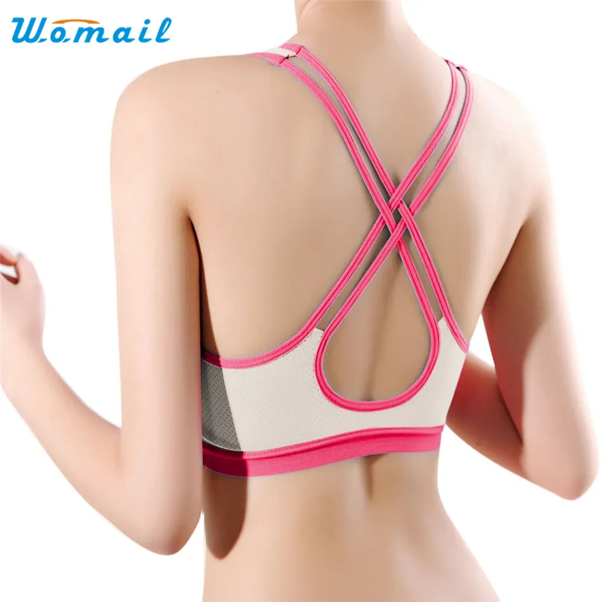Womail Sexy Women Yoga Fitness Stretch Workout Tank Top Seamless Racerback Padded Sports Bra 1 ...