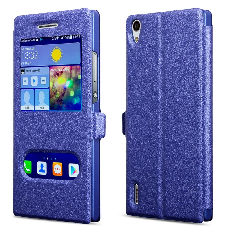 huawei p8 case cover Open window new flip leather case for huawei P8 ...