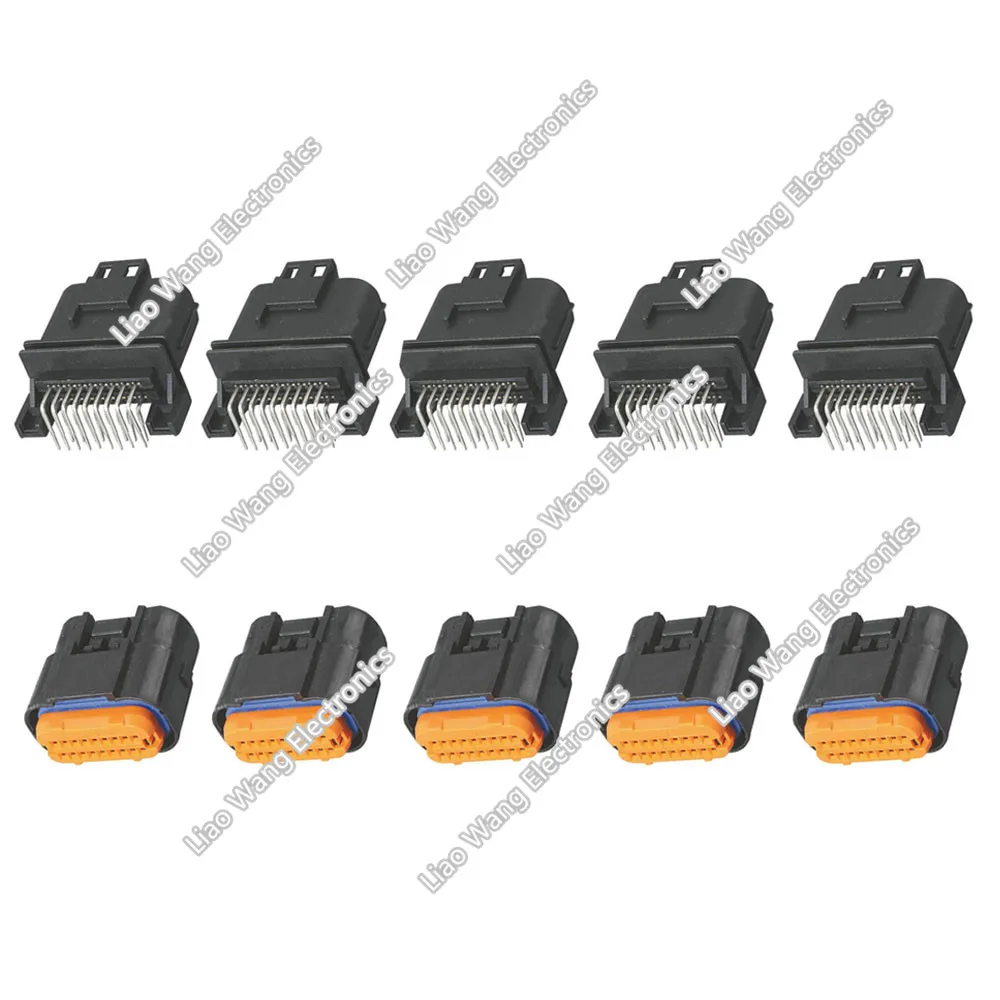 5 Sets 18 pin Automotive computer plug connectors with terminals ...