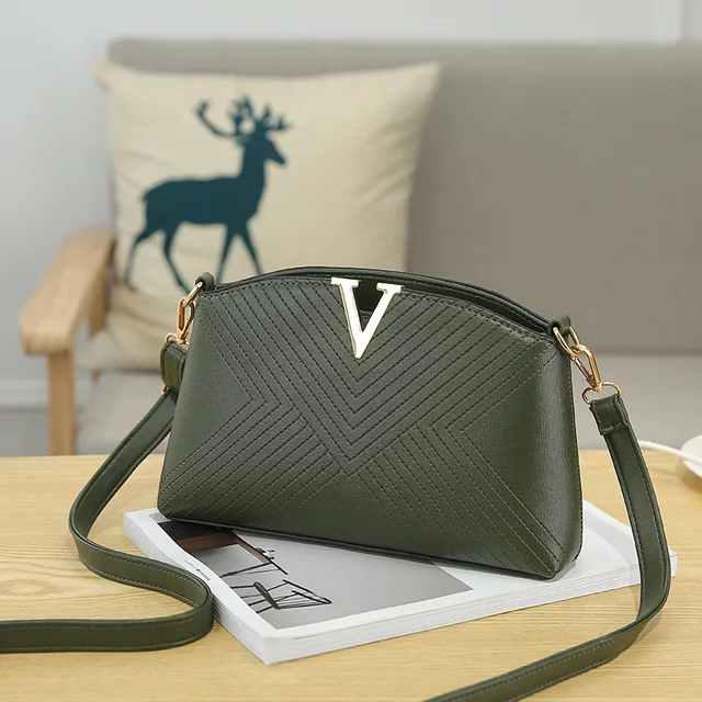 Women Bag Fashion V Letters Designer Handbags Quality PU Leather Lady ...
